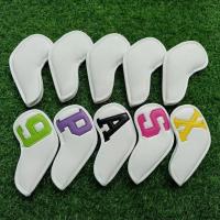 China PU Leather Iron Head Cover Golf Headcovers Set 10 Pcs for #4 to X Clubs for sale