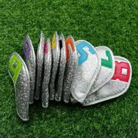 China PU Leather Iron Head Cover Golf Headcovers Set 10 Pcs for #4 to X Clubs for sale