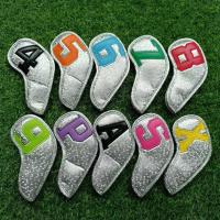 China PU Leather Iron Head Cover Golf Headcovers Set 10 Pcs for #4 to X Clubs for sale
