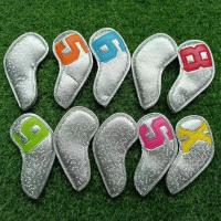 China PU Leather Iron Head Cover Golf Headcovers Set 10 Pcs for #4 to X Clubs for sale