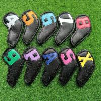China PU Leather Iron Head Cover Golf Headcovers Set 10 Pcs for #4 to X Clubs for sale