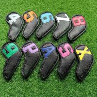 China PU Leather Iron Head Cover Golf Headcovers Set 10 Pcs for #4 to X Clubs for sale