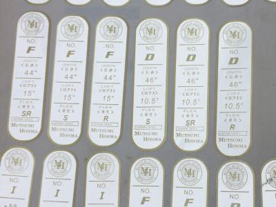China Custom Golf Shaft Labels High Quality Durable Vinyl 2x1 Inch for Club Identification for sale