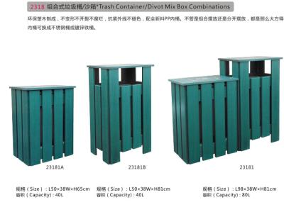 China Trash Container Divot Mix Box Combination 50 Gallon Heavy Duty Steel for sale