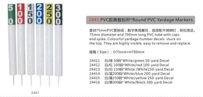 China Round PVC Yardage Markers 4 Inch Diameter Durable Golf Course Field Markers for sale
