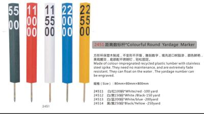 China Colourful Round Yardage Marker 100m Capacity Durable Field Marking Tool for sale