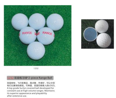 China 2 Piece Range Ball Durable Practice Golf Balls 50 Pack High Visibility for sale