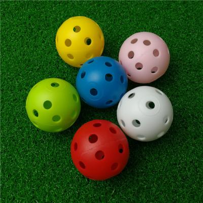 China Hollow Plastic Golf Practice Balls 42mm Diameter 21g Weight for Indoor Outdoor Training for sale