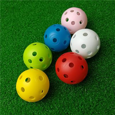 China Hollow Plastic Golf Practice Balls 42mm Diameter 20g Weight for Indoor Outdoor Training for sale