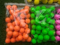 China Fluorescent Golf Balls Glow in UV Black Light 2.5 Inch Night Play for sale