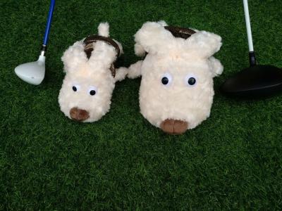 China Plush Golf Driver Head Cover Dog Animal Design 460cc Club Protector for sale