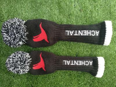 China Knitted Golf Head Cover Set Durable Stretch Fit for Driver Fairway Woods for sale