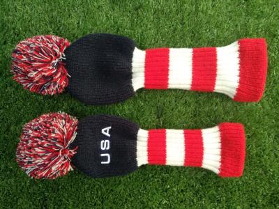 China Premium Knitted Golf Head Cover Set Durable Stretch Fit for Driver Fairway Woods for sale