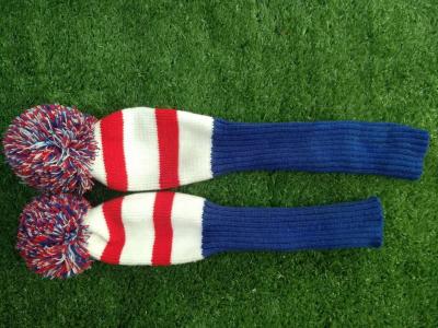 China Premium Knitted Golf Head Cover Set Durable Stretch Fit for Driver Fairway Woods for sale