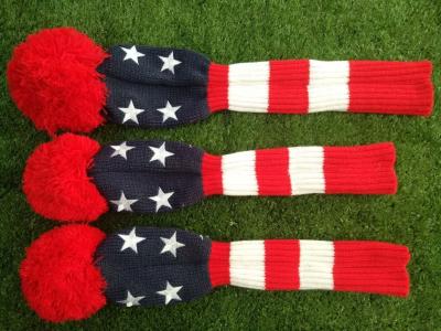 China Premium Knitted Golf Head Cover Set Durable Stretch Fit for Driver Fairway Woods for sale