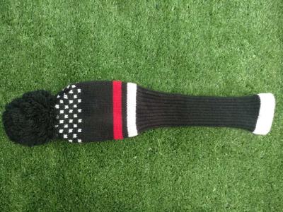 China Knitted Golf Head Cover for Driver Fairway Wood Durable Stretch Fit 100 Cotton for sale