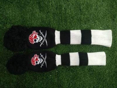 China Custom Knitted Golf Head Cover Set Durable 100% Acrylic 3-Pack for sale