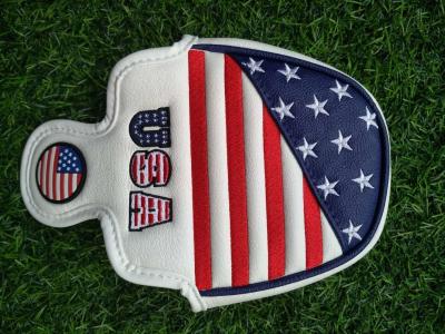 China USA Golf Headcover Set Premium Putter Head Cover Durable Knit Design 3 Pack for sale