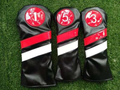 China Custom Golf Head Cover Set Driver Fairway Hybrid 460cc Waterproof PU Leather for sale