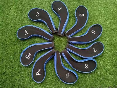 China Premium Golf Iron Head Cover Set Durable Neoprene Protection for Clubs 1-9 for sale