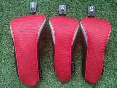 China Custom Golf Head Cover Set Driver Fairway Hybrid 100 Polyester Knit for sale