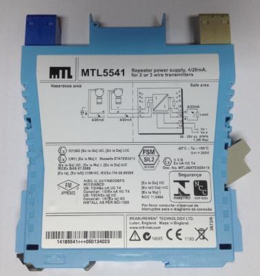 China MTL5541 Repeater Power Supply 24mA HART LED Indicator with 16.5V Transmitter Voltage and 360Ω Load Capacity for sale
