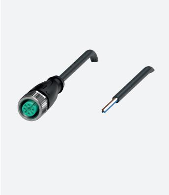 China P+F M12 Straight Female Cordset V1-G-BK10M-PUR-R1 | 4-Pin A-Coded | 10m PUR Cable | IP68/IP69 Rated for sale
