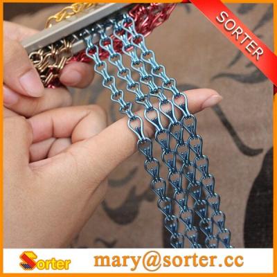 China Blue Aluminum Double Jack Chain Curtain for Doors - 7 Color Options, Rust-Resistant Fly Screen for Commercial & Residential Use for sale