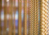 China Hanging Aluminum Woven Wire Mesh Curtain - Bright Golden Room Divider Screen for Commercial & Residential Spaces for sale