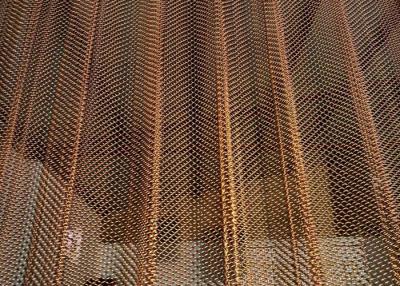 China Hanging Aluminum Decorative Woven Mesh Brass Room Divider - 1.2mm Wire Diameter Metal Drapery for Hotels and Commercial Spaces for sale