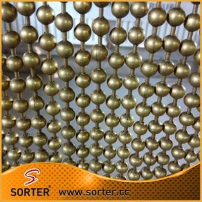 China Steel Alloy Antique Brass Metal Ball Room Divider Curtain - 5mm 6mm 8mm 10mm Diameter Options for Doorway & Space Separation for sale