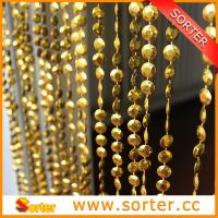 China Golden Plastic Bead Chain Curtain for Home Decor - Custom Sizes and Colors Available for Doorways and Windows for sale