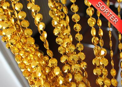 China Golden Plastic Bead Chain Curtain for Home Decor - Custom Sizes and Colors Available for Doorways and Windows for sale