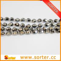 China Gun Metal Faceted Plastic Bead Chain Curtain 36-48 Inch Width Custom Door Window Decor for sale