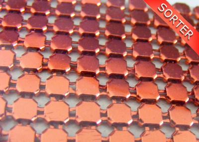 China Red Metal Sequin Cloth with 4-Branch Spider Design for Interior and Clothing Applications for sale