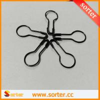 China 22mm Black Gourd Shape Coilless Safety Pins for Garment Tagging and Fabric Fastening for sale