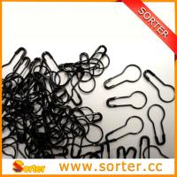 China 22mm Black Gourd Shape Coilless Safety Pins for Garment Tagging and Fabric Fastening for sale