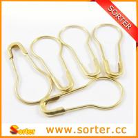 China 22mm Black Gourd Shape Coilless Safety Pins for Garment Tagging and Fabric Fastening for sale