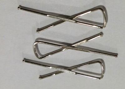 China 33mm x 28mm Stainless Steel Round Shirt Clips with Custom Word Engraving - X-Shape Design for sale