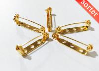 China Brooch Safety Pins 20mm-38mm Steel Alloy Gold Plated for Jewelry Findings and Crafts for sale