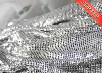 China Silver Metal Sequin Cloth with 4-Branch Aluminum Flakes for Interior & Clothing Design Applications for sale