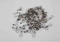 China 22mm Black Gourd Shape Coilless Safety Pins for Garment Tagging and Fabric Fastening for sale
