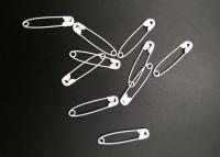 China White Steel Safety Pins for Heavy-Duty Textiles - Industrial Grade Fasteners for Wool, Leather & Canvas for sale