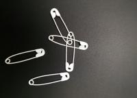 China White Steel Safety Pins for Heavy-Duty Textiles - Industrial Grade Fasteners for Wool, Leather & Canvas for sale