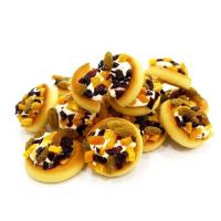 China Multi-Layer Fruity Pizza-Shaped Cookies Kids Favorite Snacks for sale