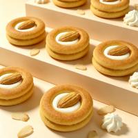 China Natural Nutty Almond Mini Pizza Cookies Kids’Favorite Snack Not Cloying for sale