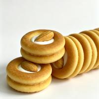 China Natural Nutty Almond Mini Pizza Cookies Kids’Favorite Snack Not Cloying for sale