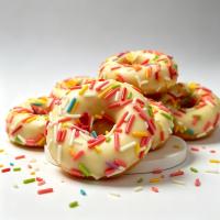 China Rainbow Sugar Sprinkles Donut-Shaped Cookies (Milk Flavor) Rich Mild Milk Aroma for sale
