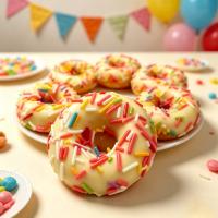China Rainbow Sugar Sprinkles Donut-Shaped Cookies (Milk Flavor) Rich Mild Milk Aroma for sale