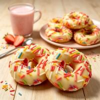 China Cute Ring Shape Donut-Shaped Cookies (Milk Flavor) Sweet Sprinkles Snack For Kids Party for sale